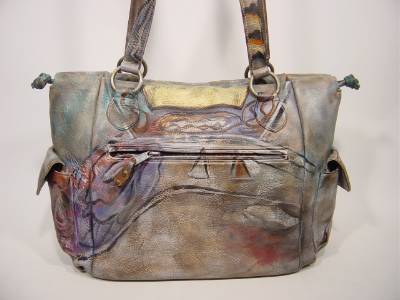 Jane Yoo HB 558 BAKA Hand Painted Leather Handbag | BuyLeatherBags